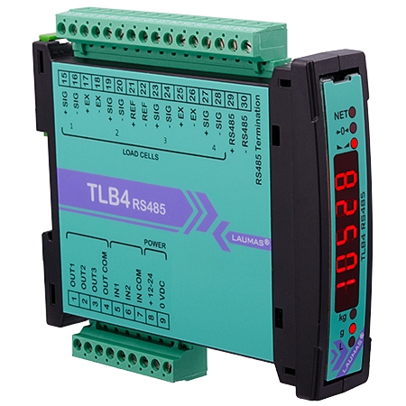 Multichannel weight transmitter Modbus RTU for PLC TLB4 RS485 | LAUMAS